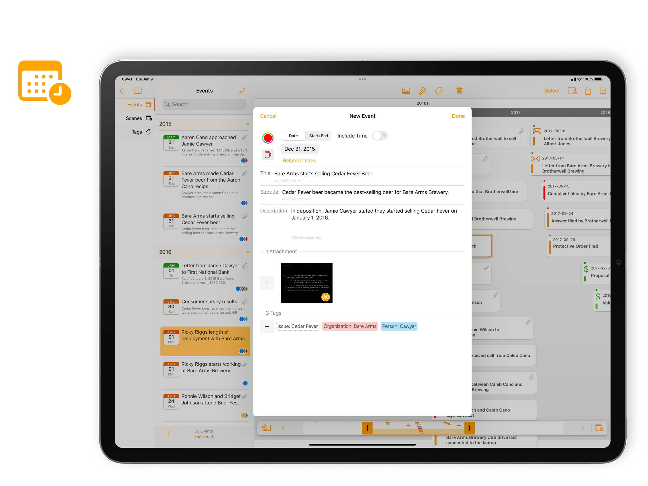 TimelinePad — Create Legal Timelines